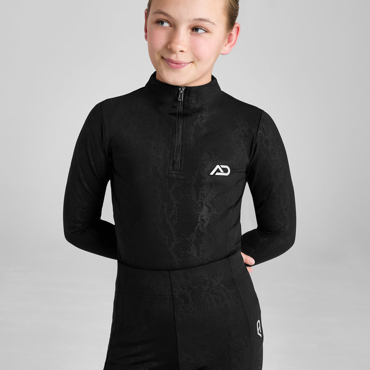 Young Rider Black Python Base Layer – Aztec Diamond