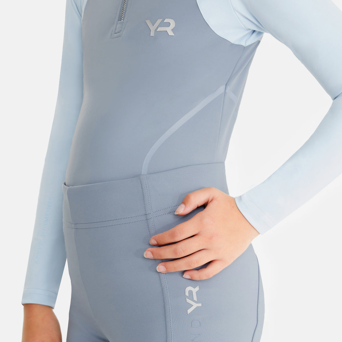 Blue Colour Block Young Rider Base Layer – Aztec Diamond