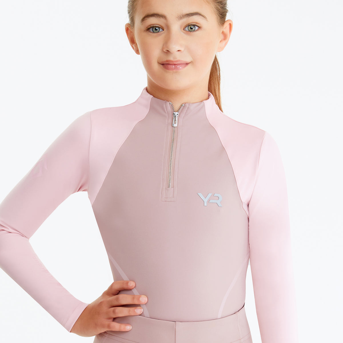 Pink Colour Block Young Rider Base Layer – Aztec Diamond